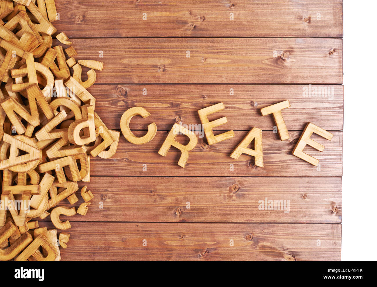 Word create made with wooden letters Stock Photo - Alamy