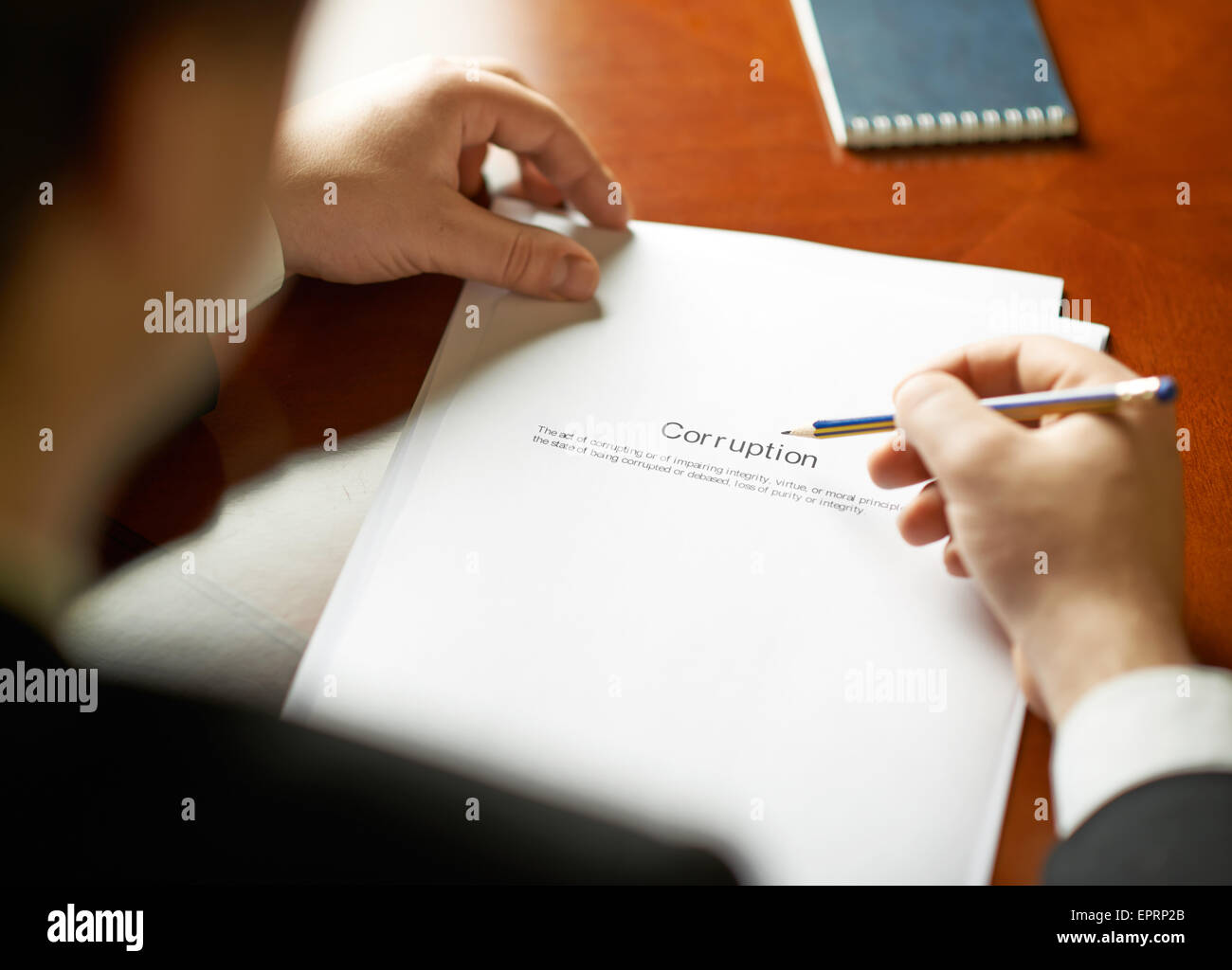 Corruption definition composition Stock Photo - Alamy