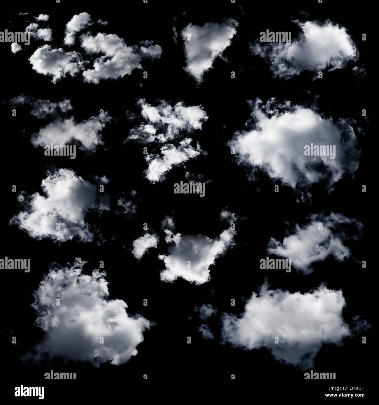 Set of multiple clouds isolated Stock Photo - Alamy