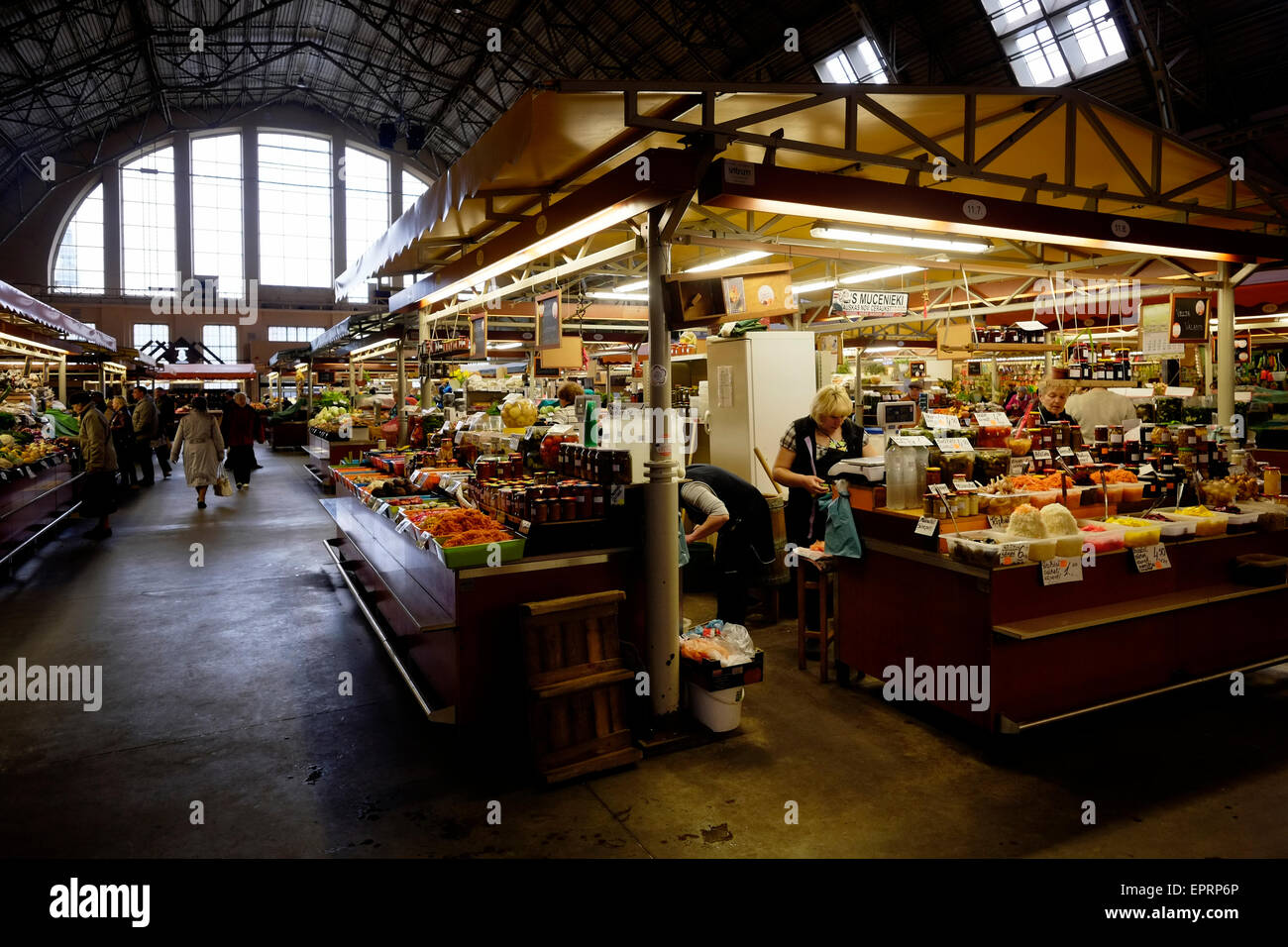 Stall inside the vast converted Zeppelin hangars of the Centraltirgus ...