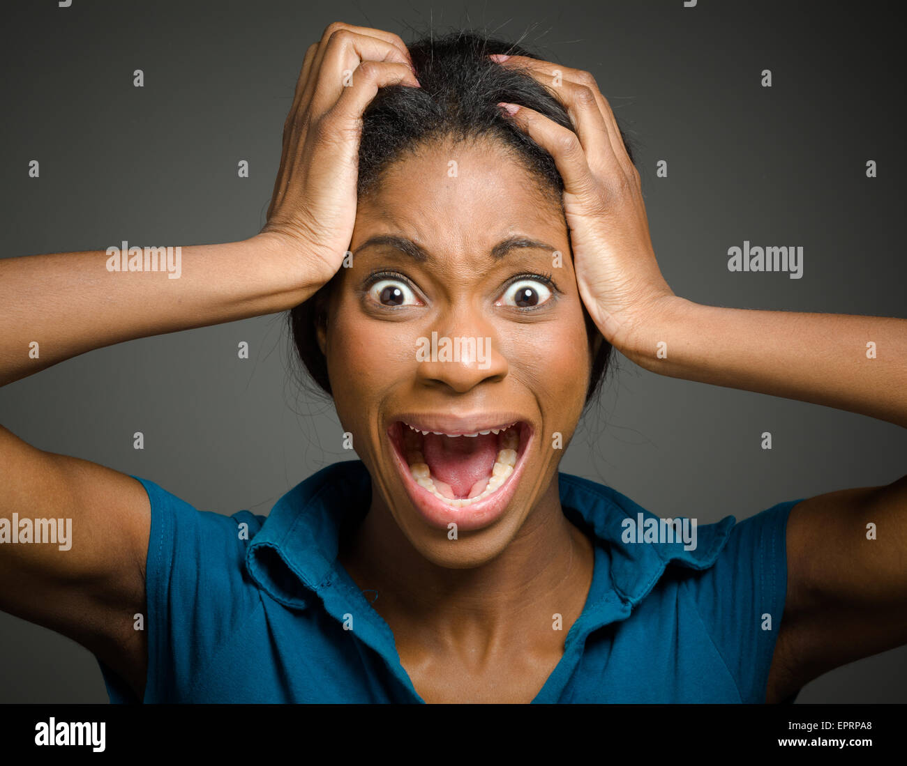 Model isolated on plain background in studio Stock Photo - Alamy