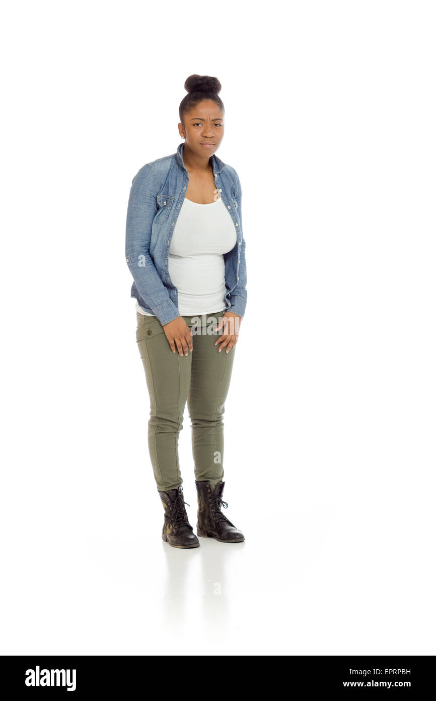Model isolated on plain background in studio Stock Photo - Alamy