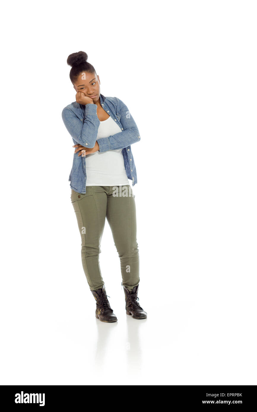 Model isolated on plain background in studio Stock Photo - Alamy