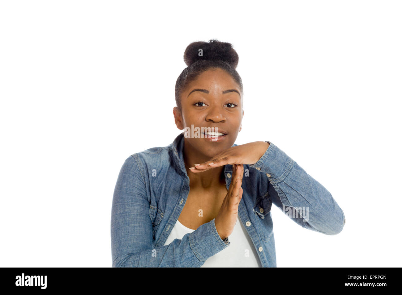 Model isolated on plain background in studio Stock Photo - Alamy