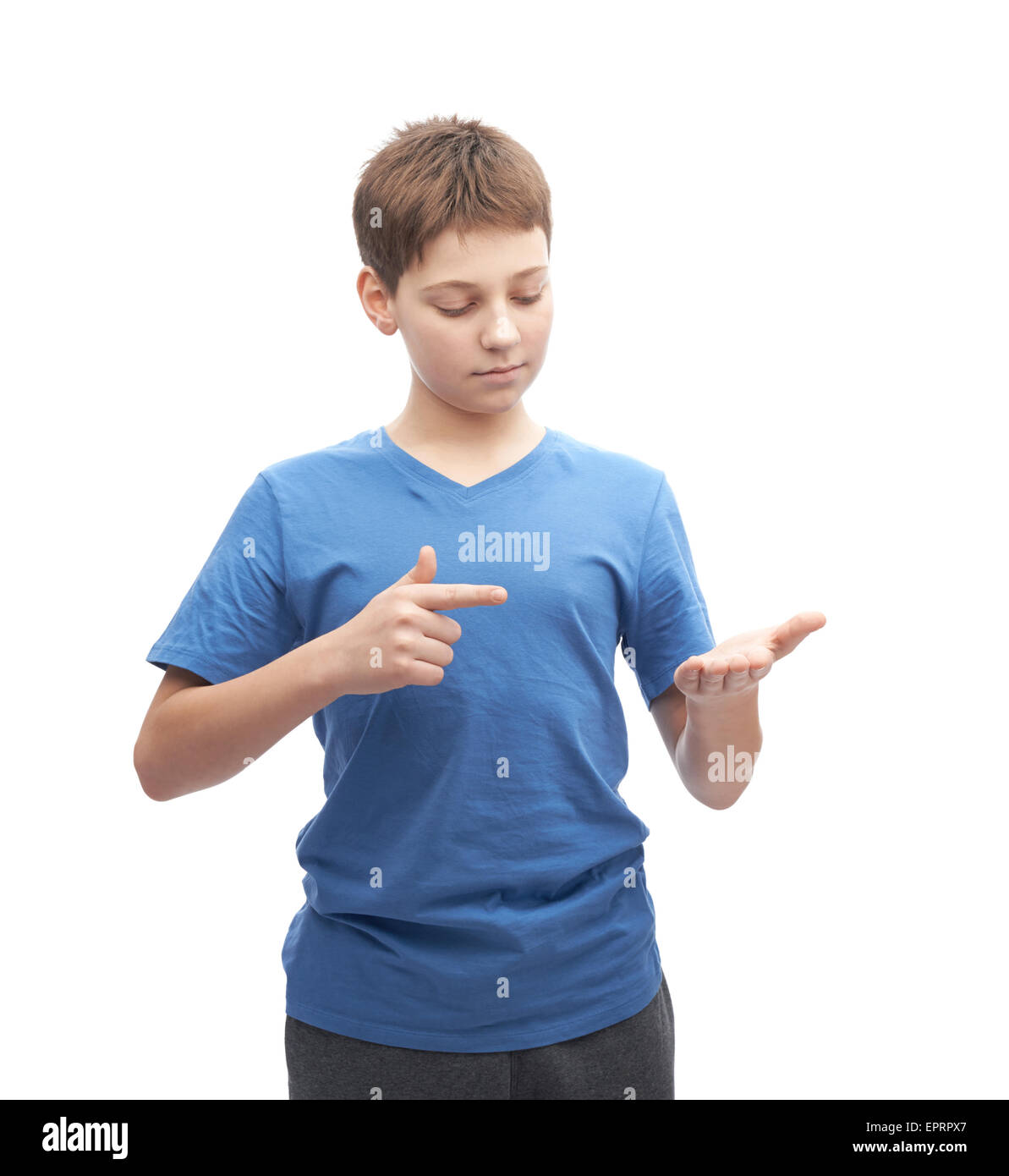 Young boy isolated Stock Photo - Alamy