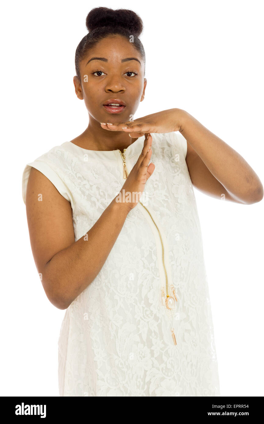 Model isolated on plain background in studio Stock Photo - Alamy