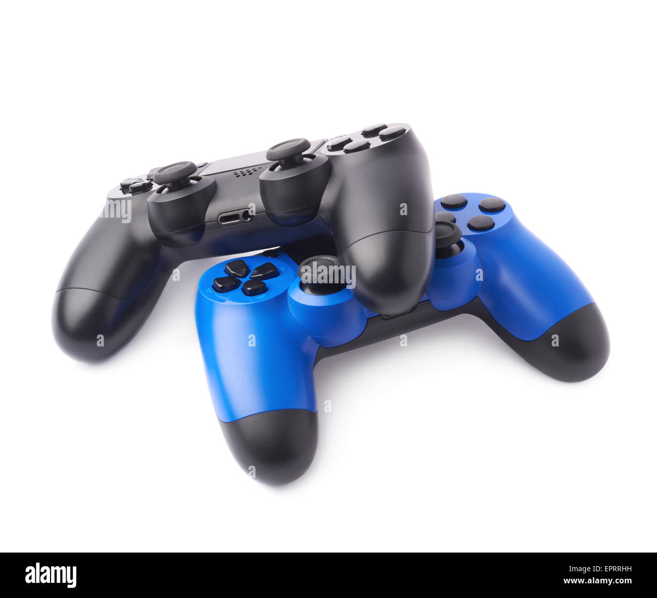Two gaming console controllers isolated Stock Photo - Alamy