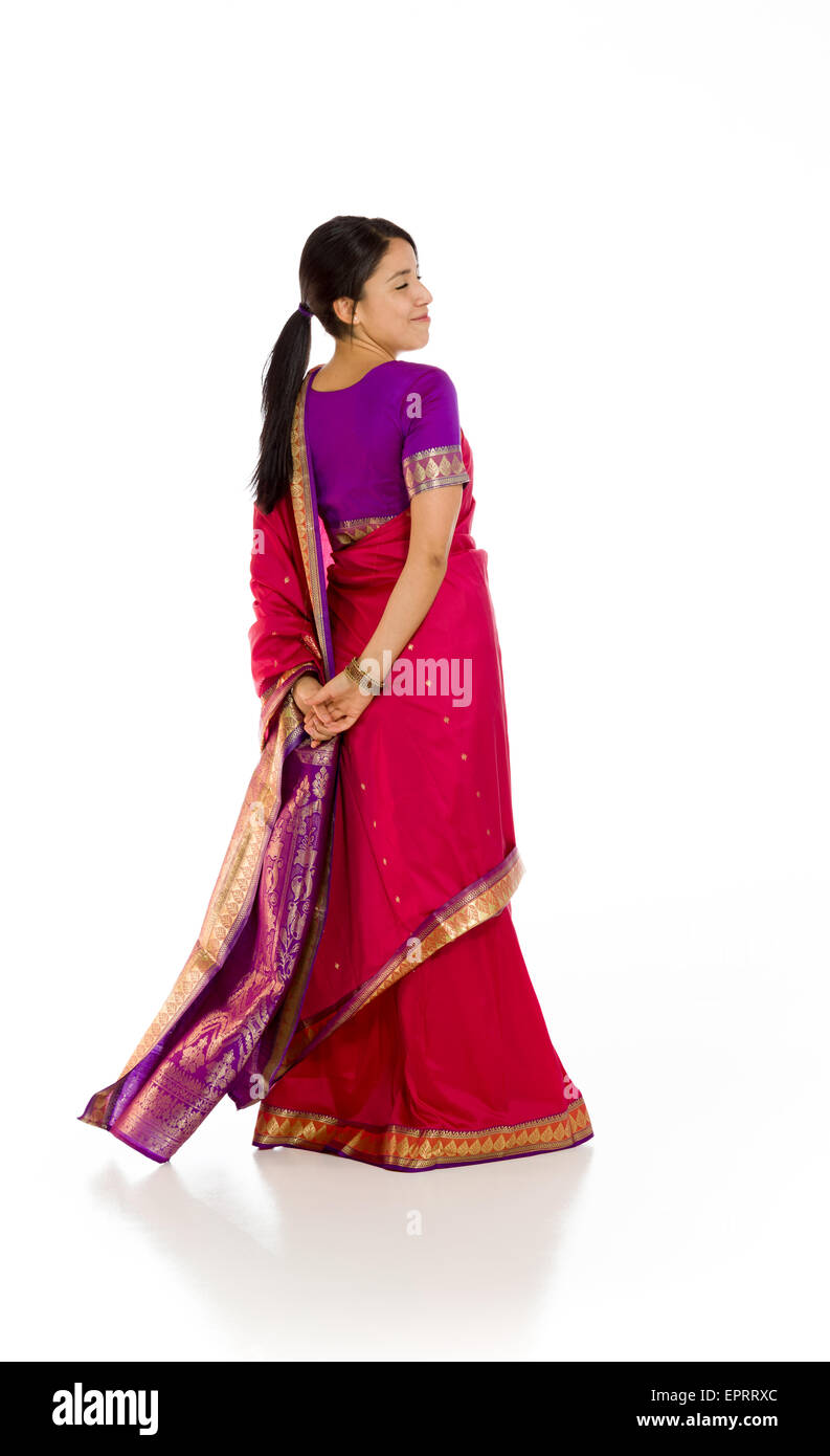 Indian girl standing in back hi-res stock photography and images - Alamy