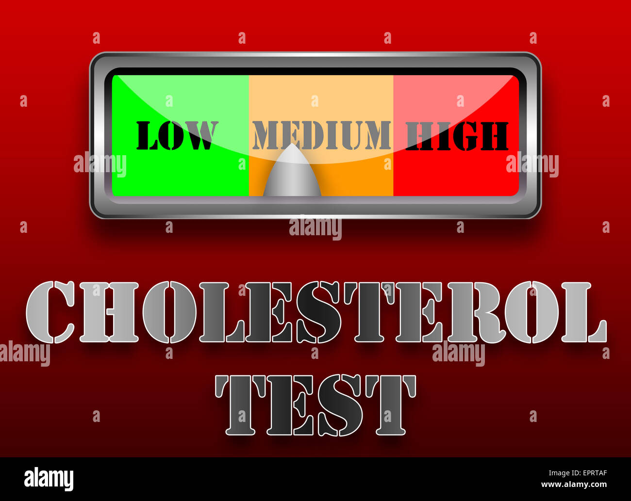 Cholesterol test meter button Stock Photo - Alamy