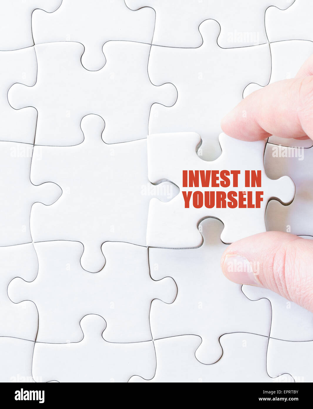 Last puzzle piece with words INVEST IN YOURSELF. Concept image Stock ...