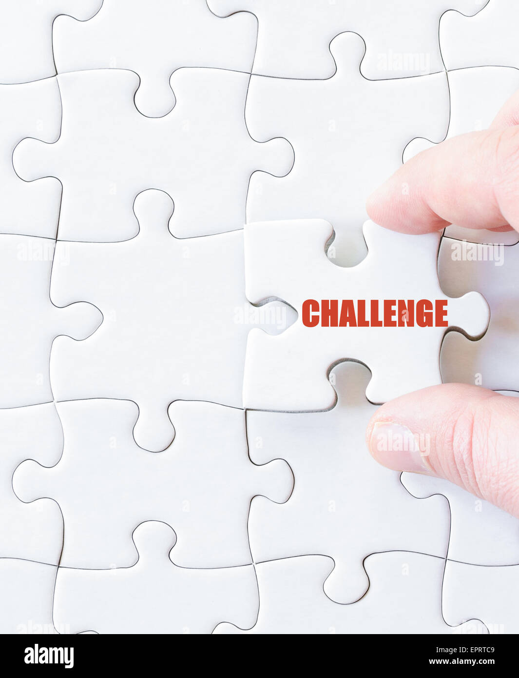 Last puzzle piece with word CHALLENGE. Concept image Stock Photo - Alamy