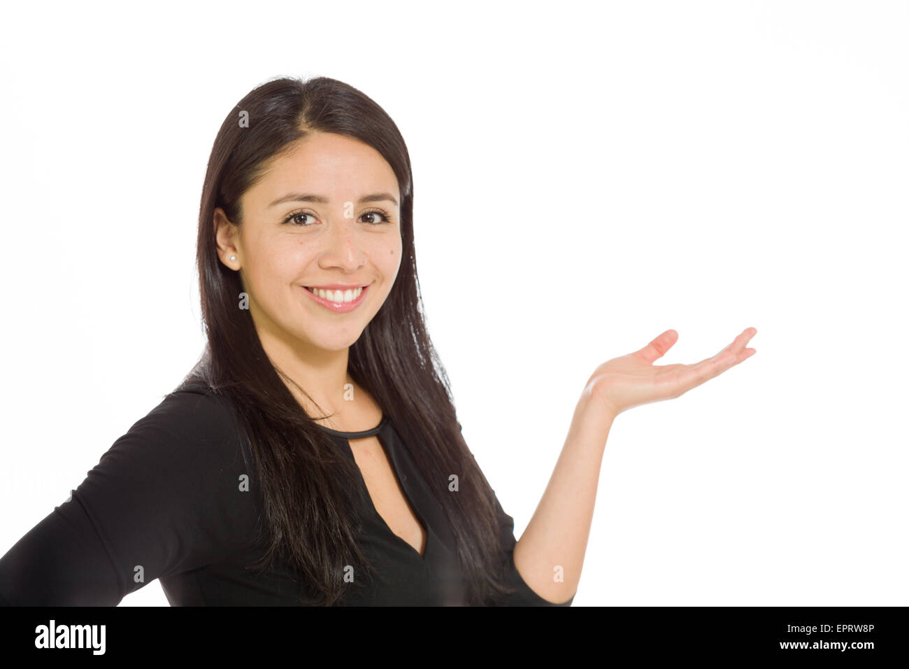 Model isolated on plain background in studio showcasing Stock Photo - Alamy