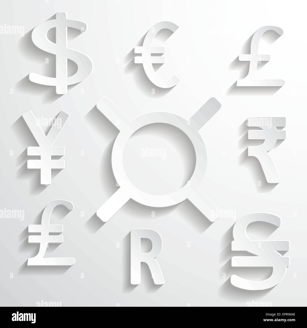 Paper Currency Signs - White Vector Background or separate elements ...