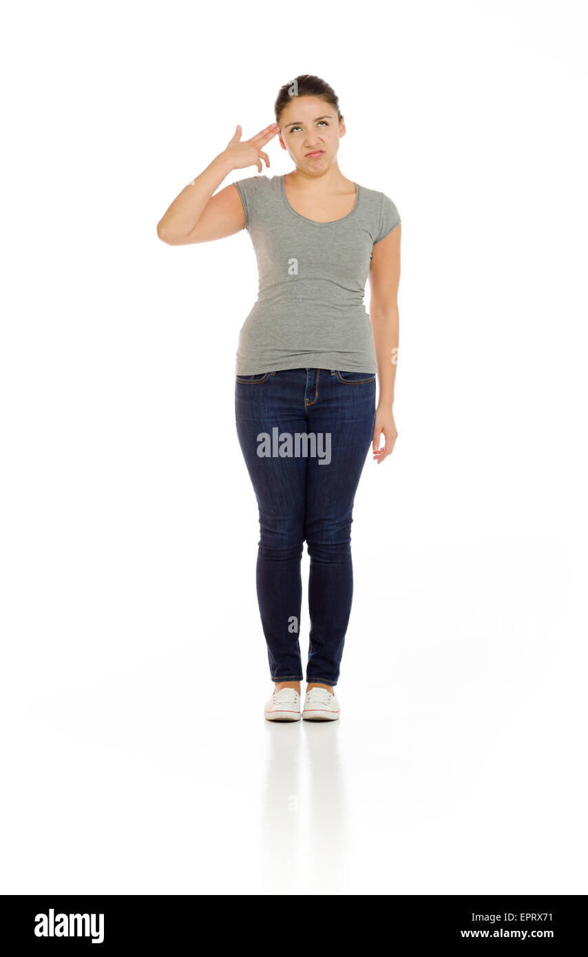 Model isolated on plain background in studio Stock Photo - Alamy