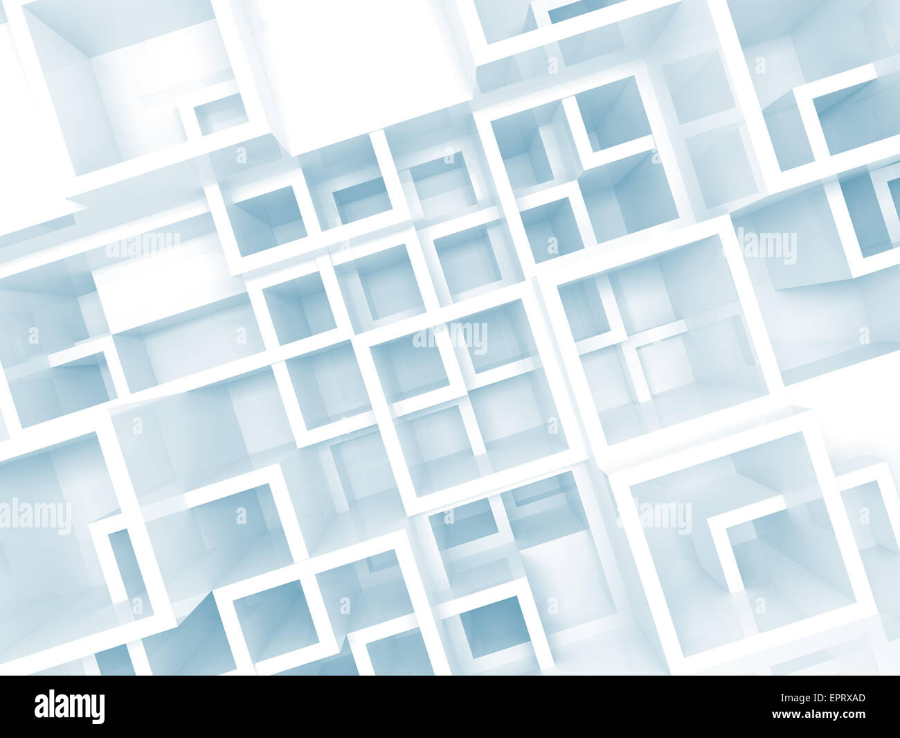 Abstract 3d digital background with chaotic square cells structure on ...