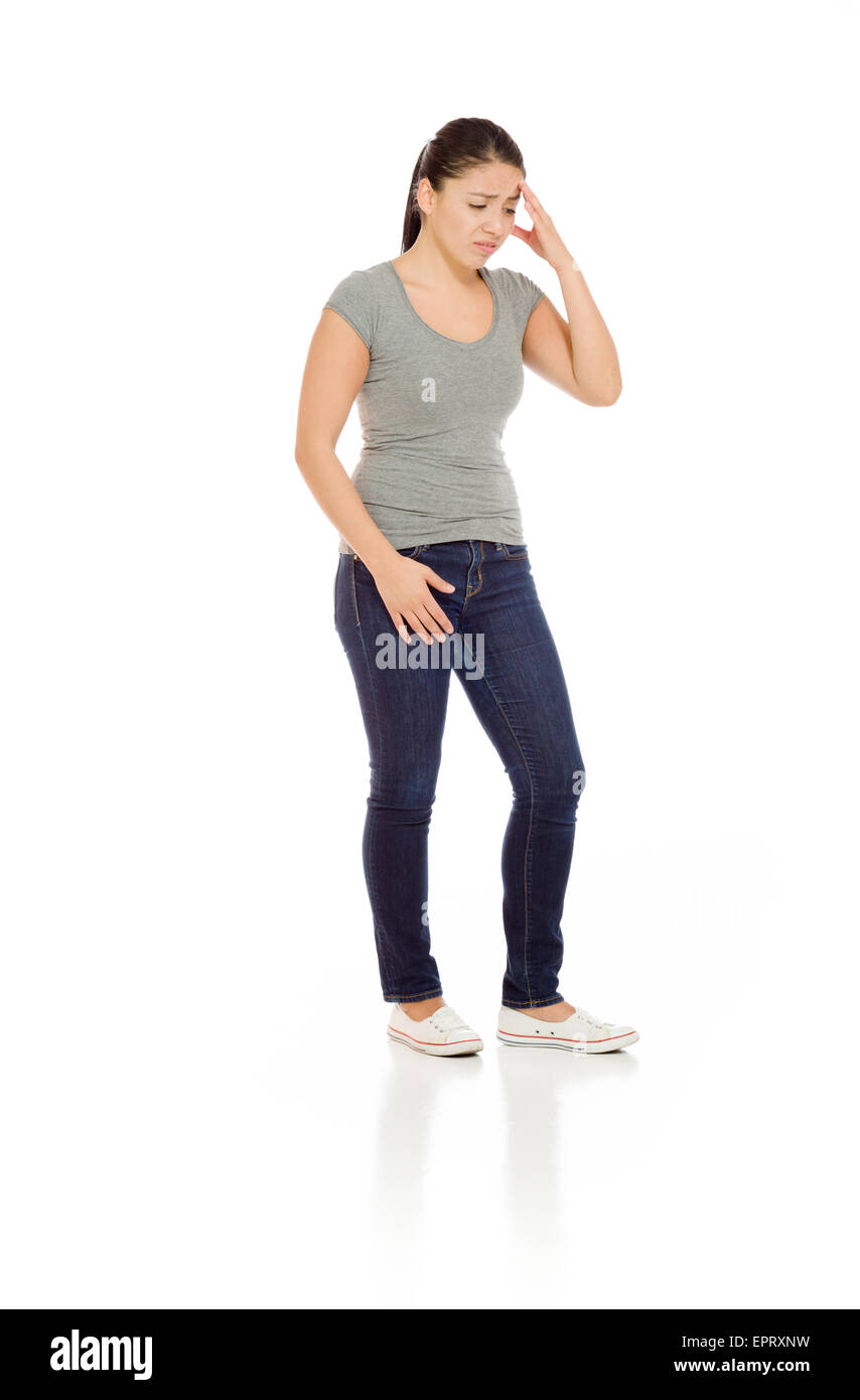 Model isolated on plain background in studio Stock Photo - Alamy