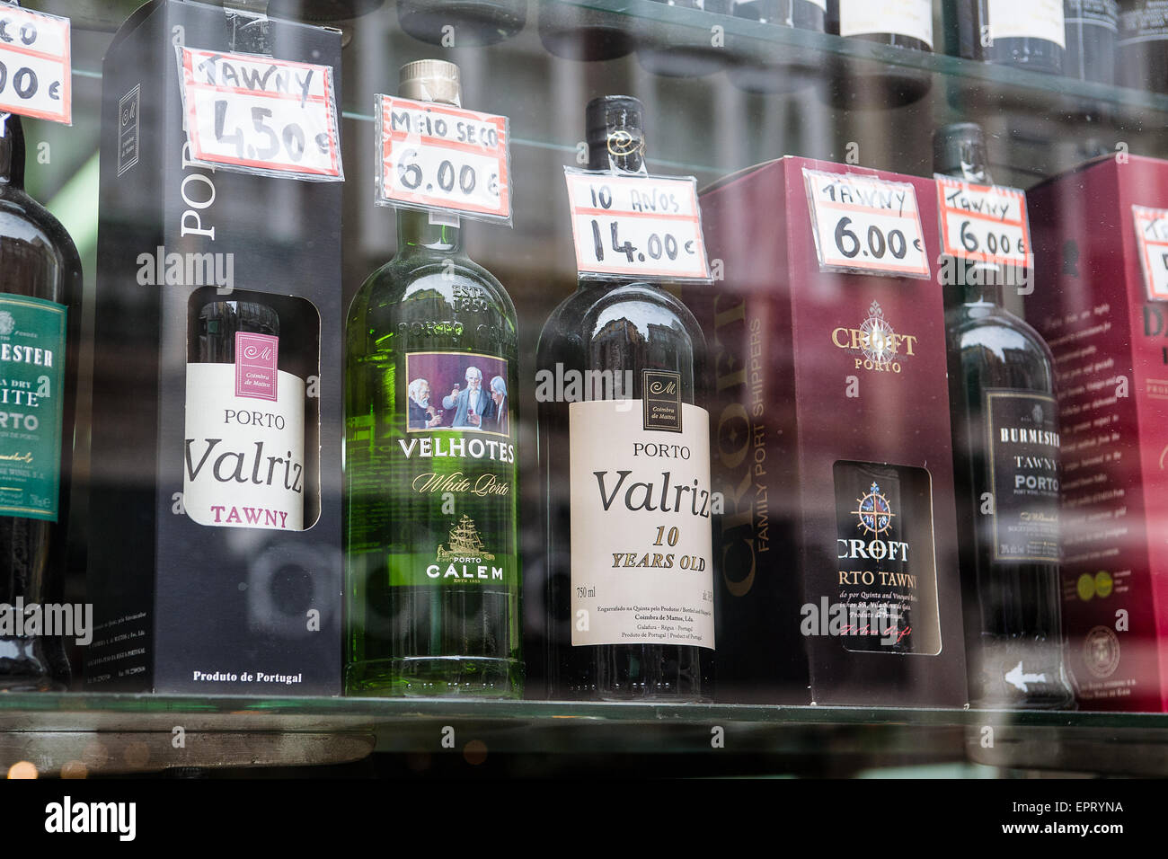 Famous Port wine for sale in this shop in the centre of Porto. Porto ...