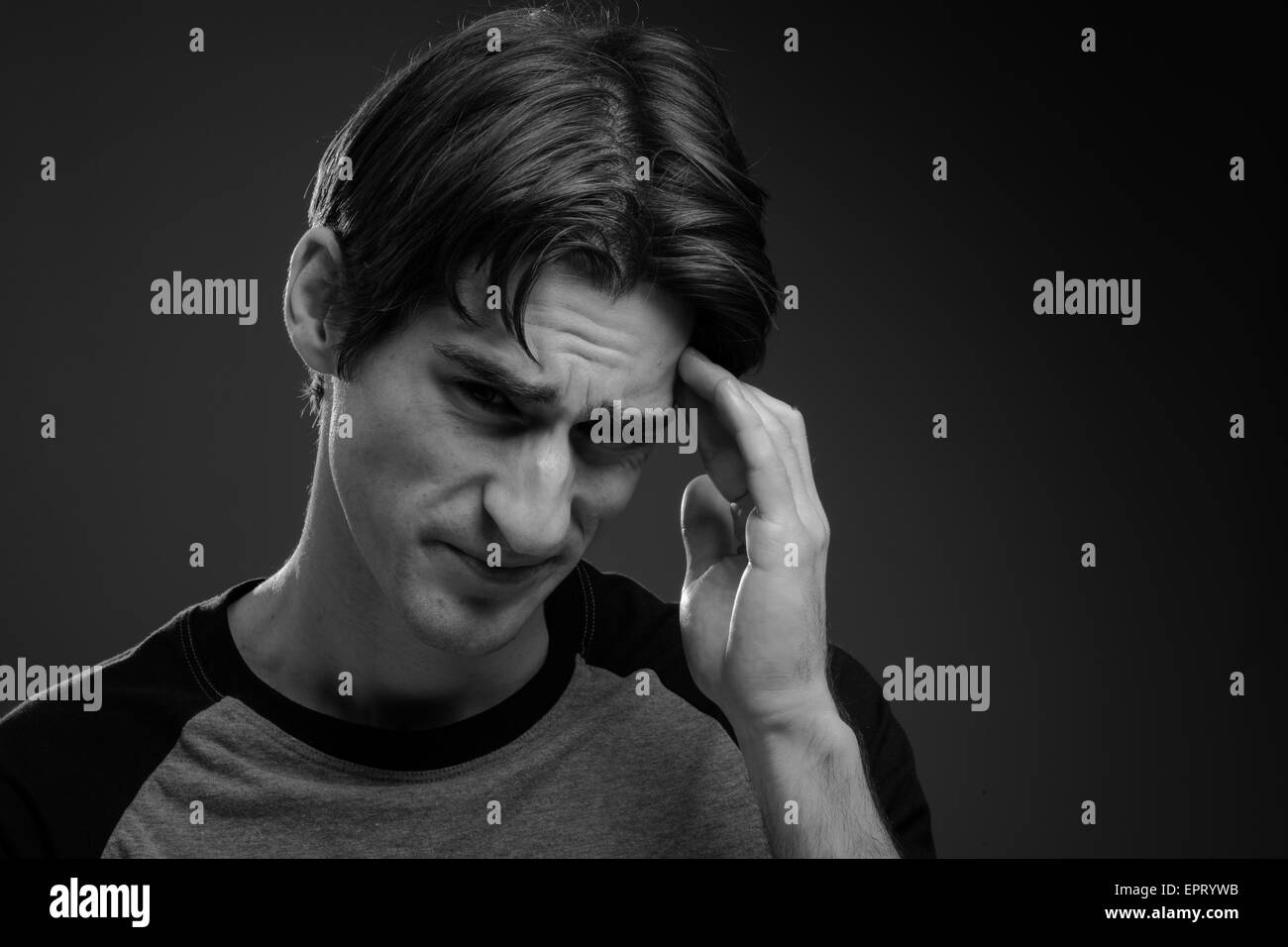 Model isolated with headache Stock Photo - Alamy
