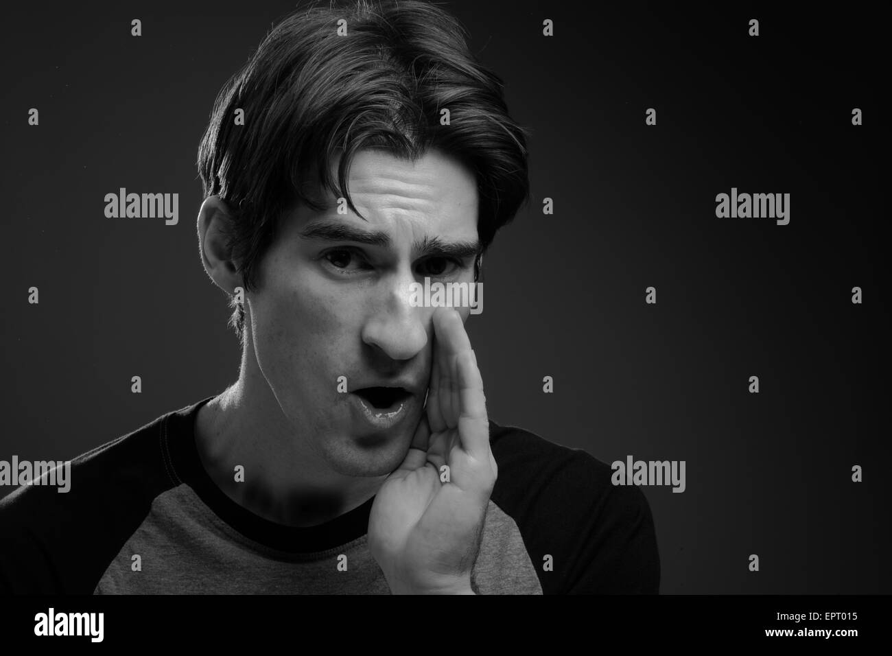 Model isolated talking shouting voice Stock Photo - Alamy