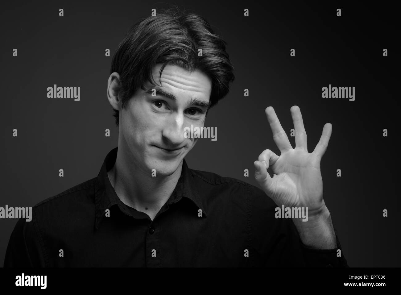 Model isolated ok sign Stock Photo - Alamy