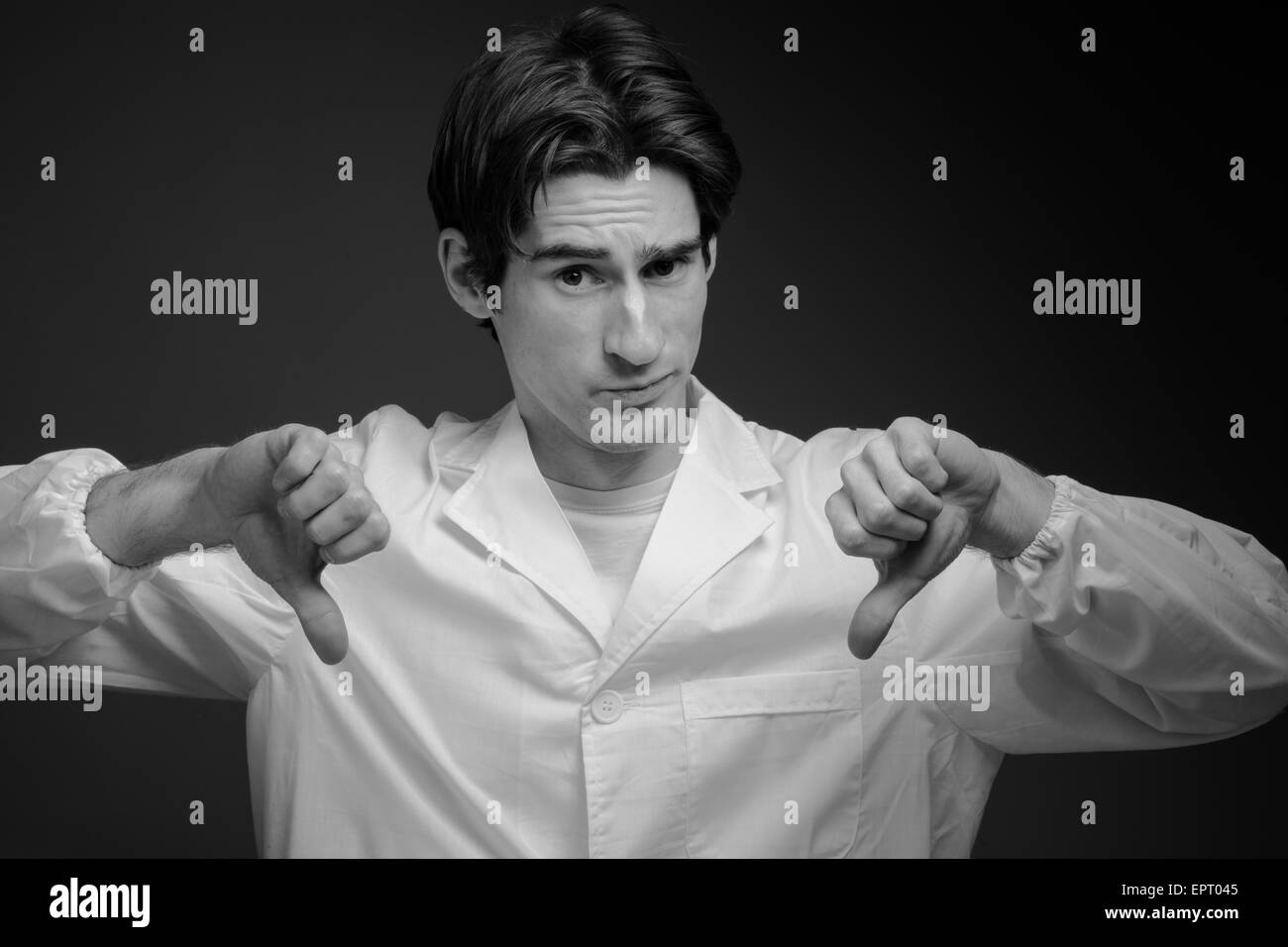 Model negative thumbs down Stock Photo - Alamy