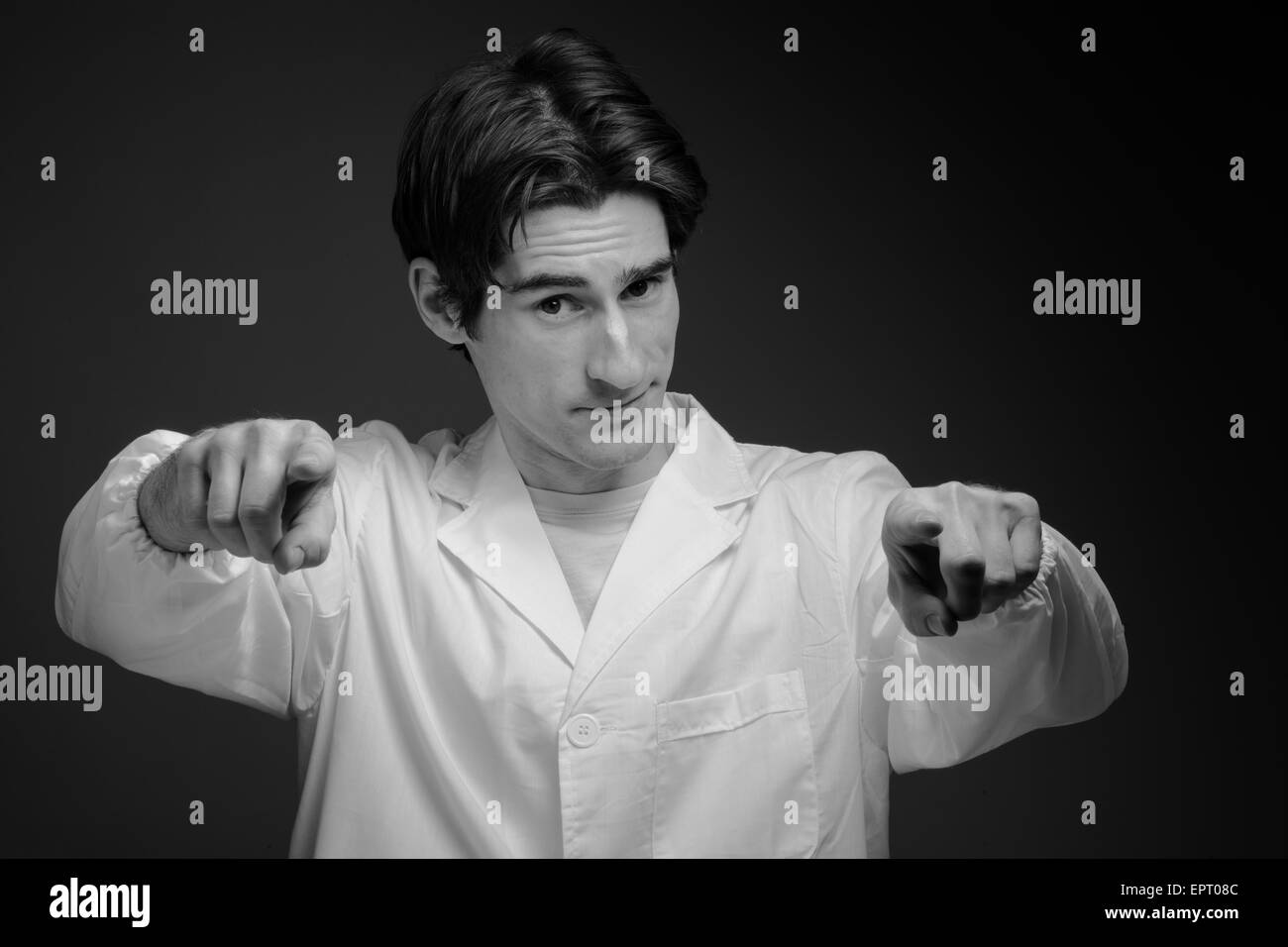 Model pointing to camera Stock Photo - Alamy