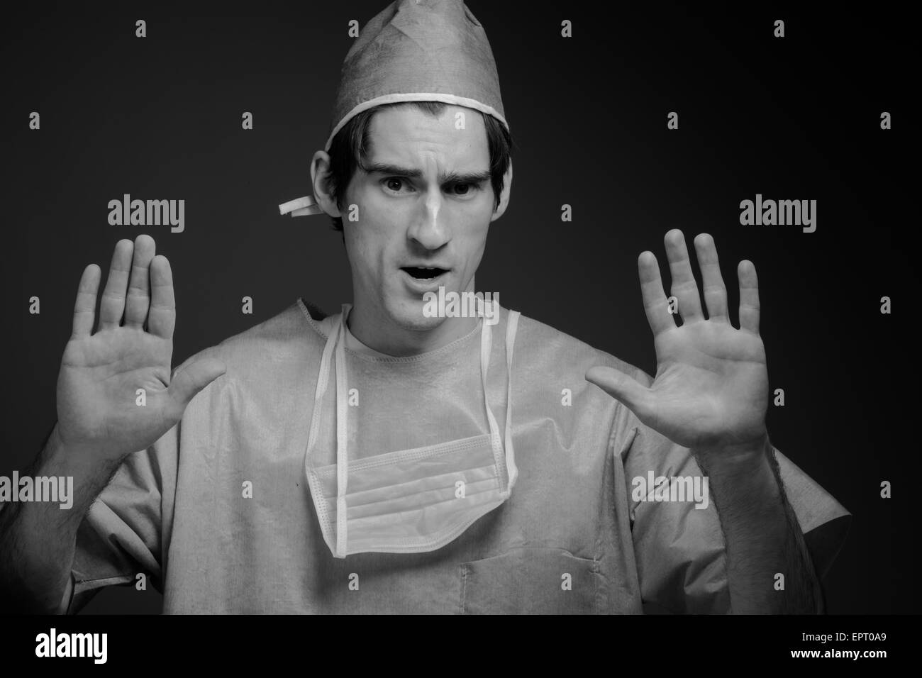 Stop sign hand out Black and White Stock Photos & Images - Alamy