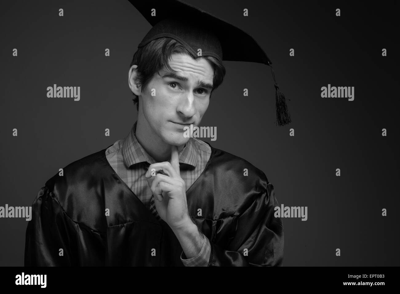 Model isolated thinking looking up Stock Photo - Alamy