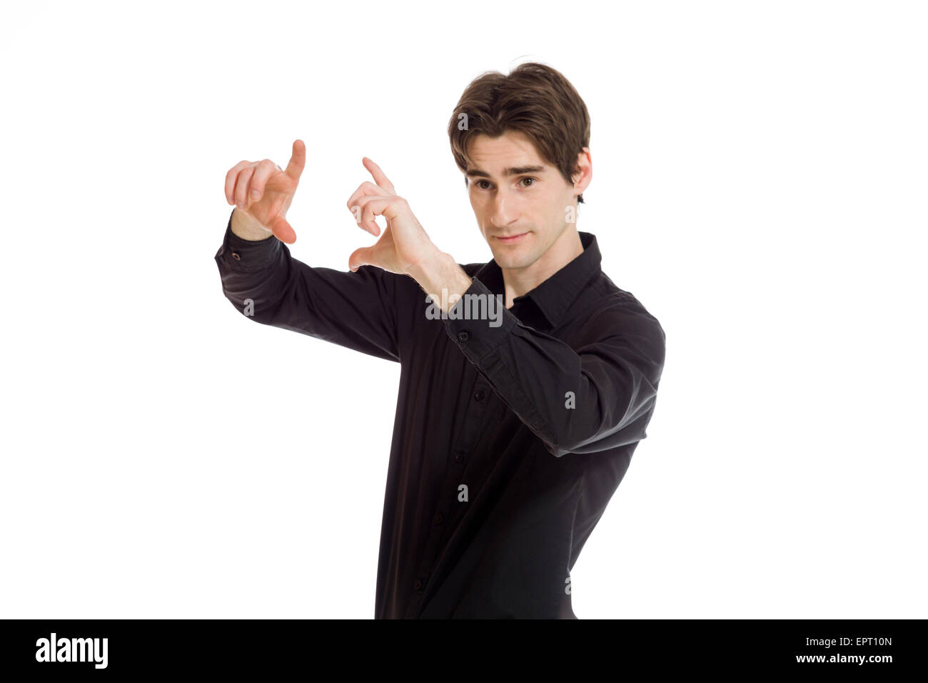 Model isolated on plain background in studio Stock Photo - Alamy