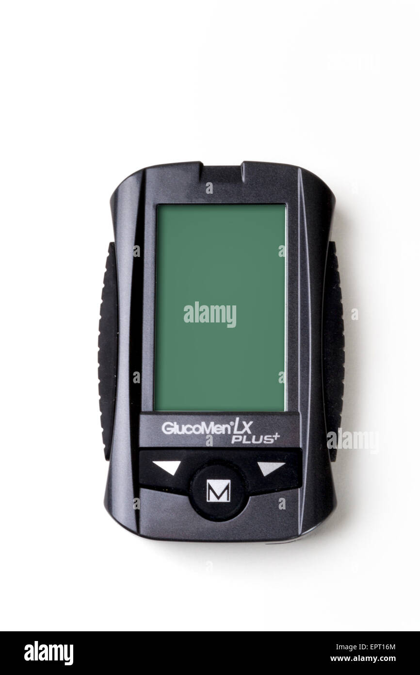 Glucometer device for measuring blood glucose level Stock Photo - Alamy