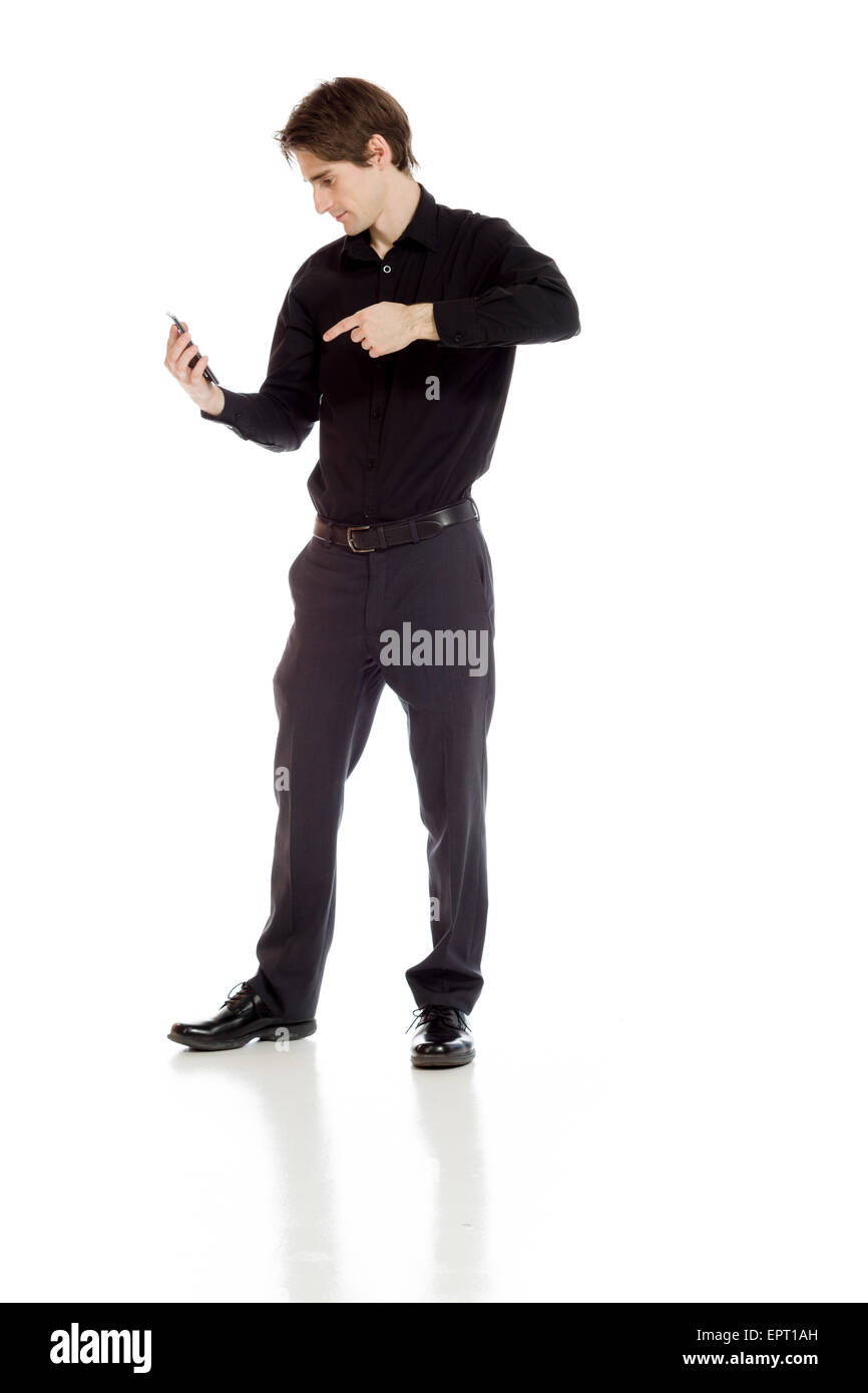 Model isolated on plain background in studio Stock Photo - Alamy