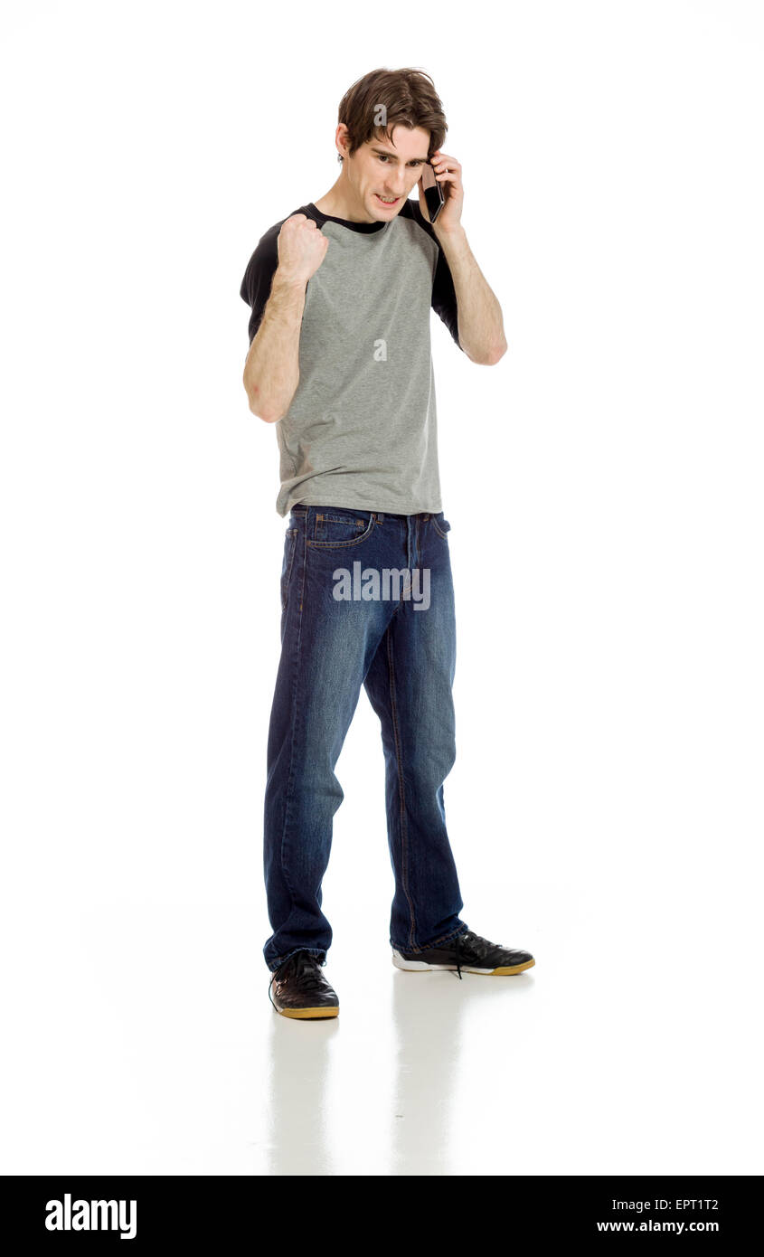 Model isolated on plain background in studio success Stock Photo - Alamy