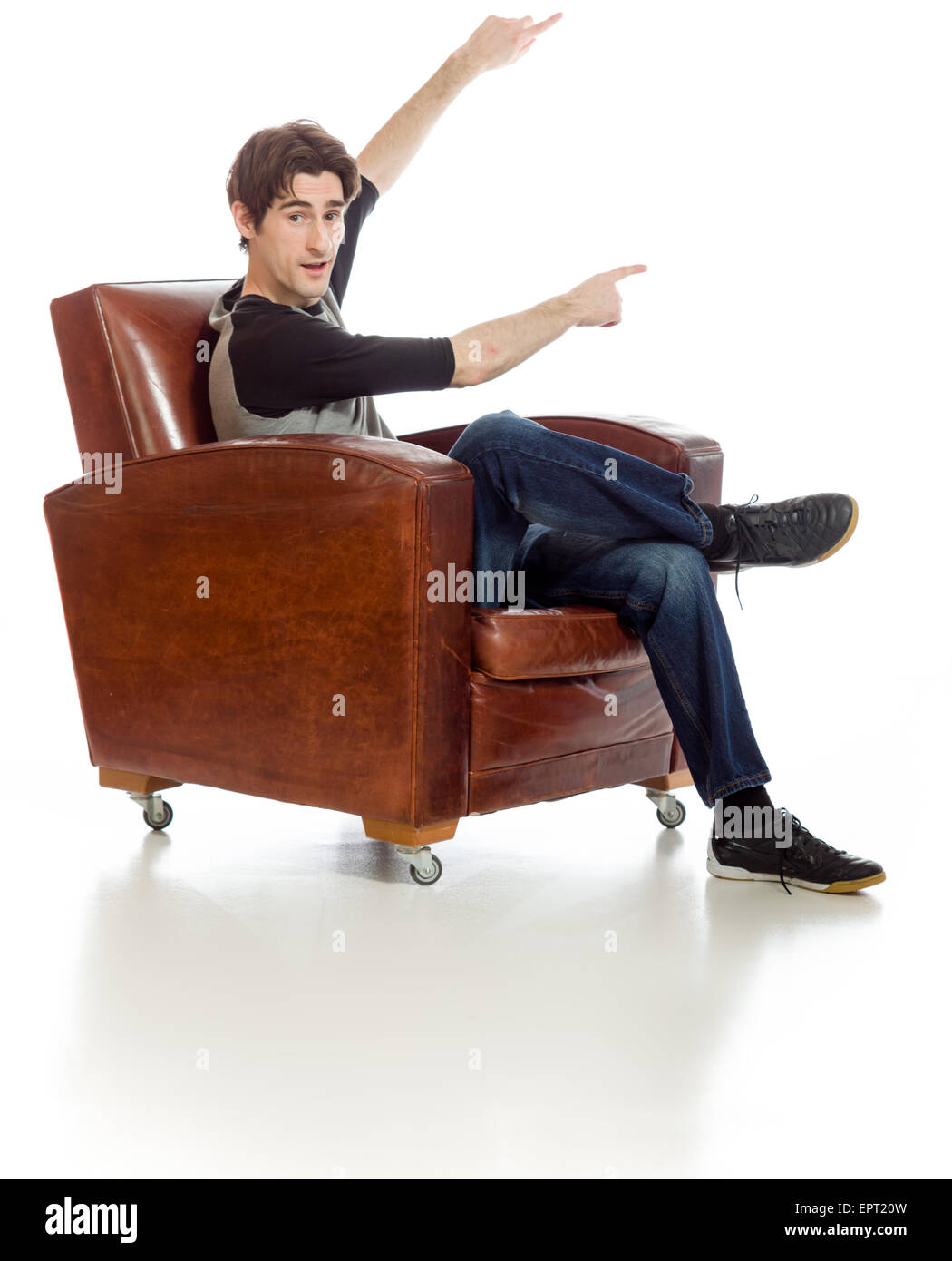 Model isolated on plain background in studio Stock Photo - Alamy