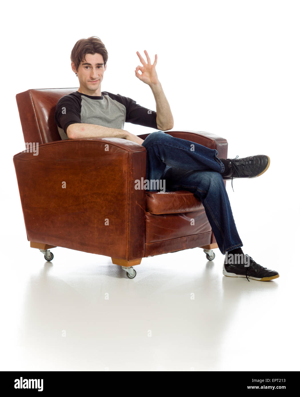 Model isolated on plain background in studio Stock Photo - Alamy