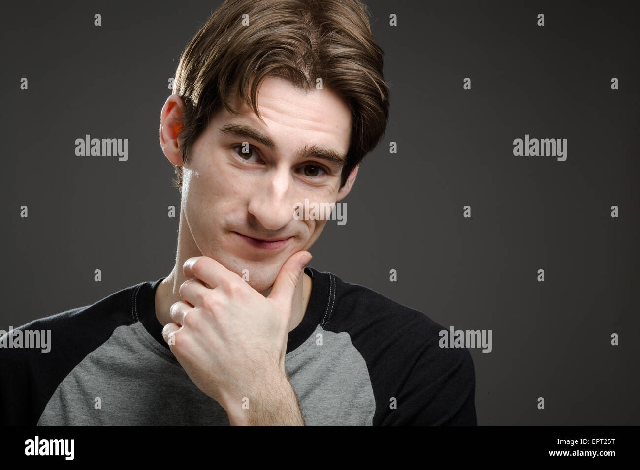 Model isolated on plain background in studio Stock Photo - Alamy