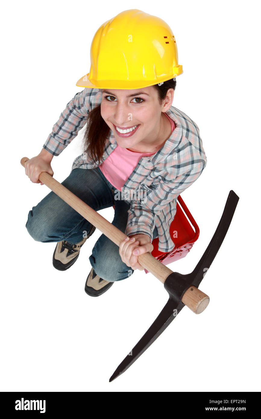 I got a pickaxe Stock Photo - Alamy