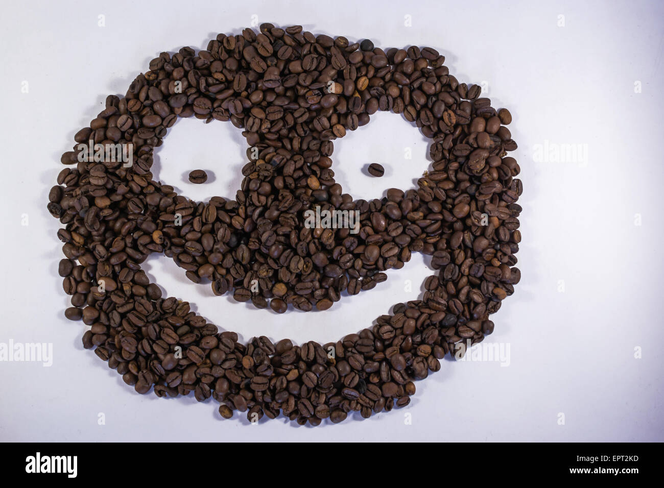 Happy smiling simple face made from roasted coffee beans Stock Photo ...