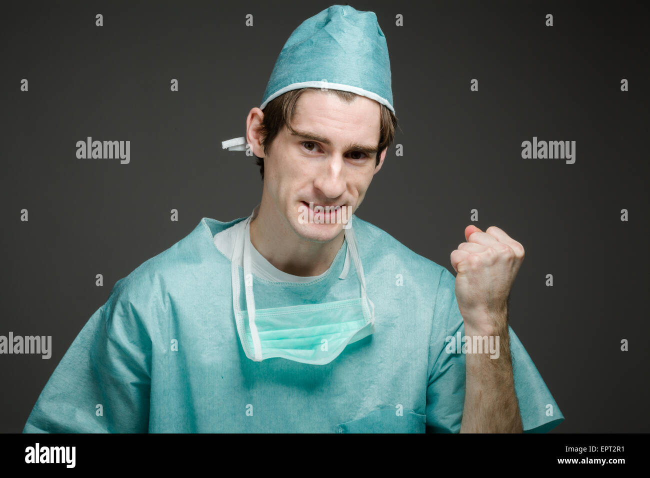 Model isolated on plain background in studio success Stock Photo - Alamy