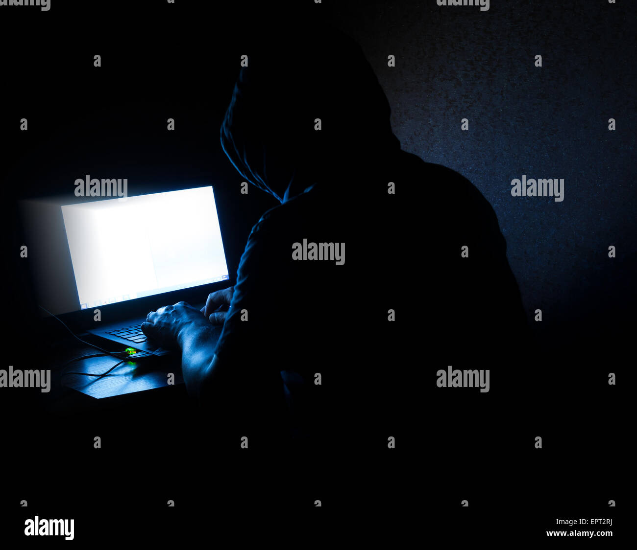 Computer hacker stealing data from hi-res stock photography and images ...