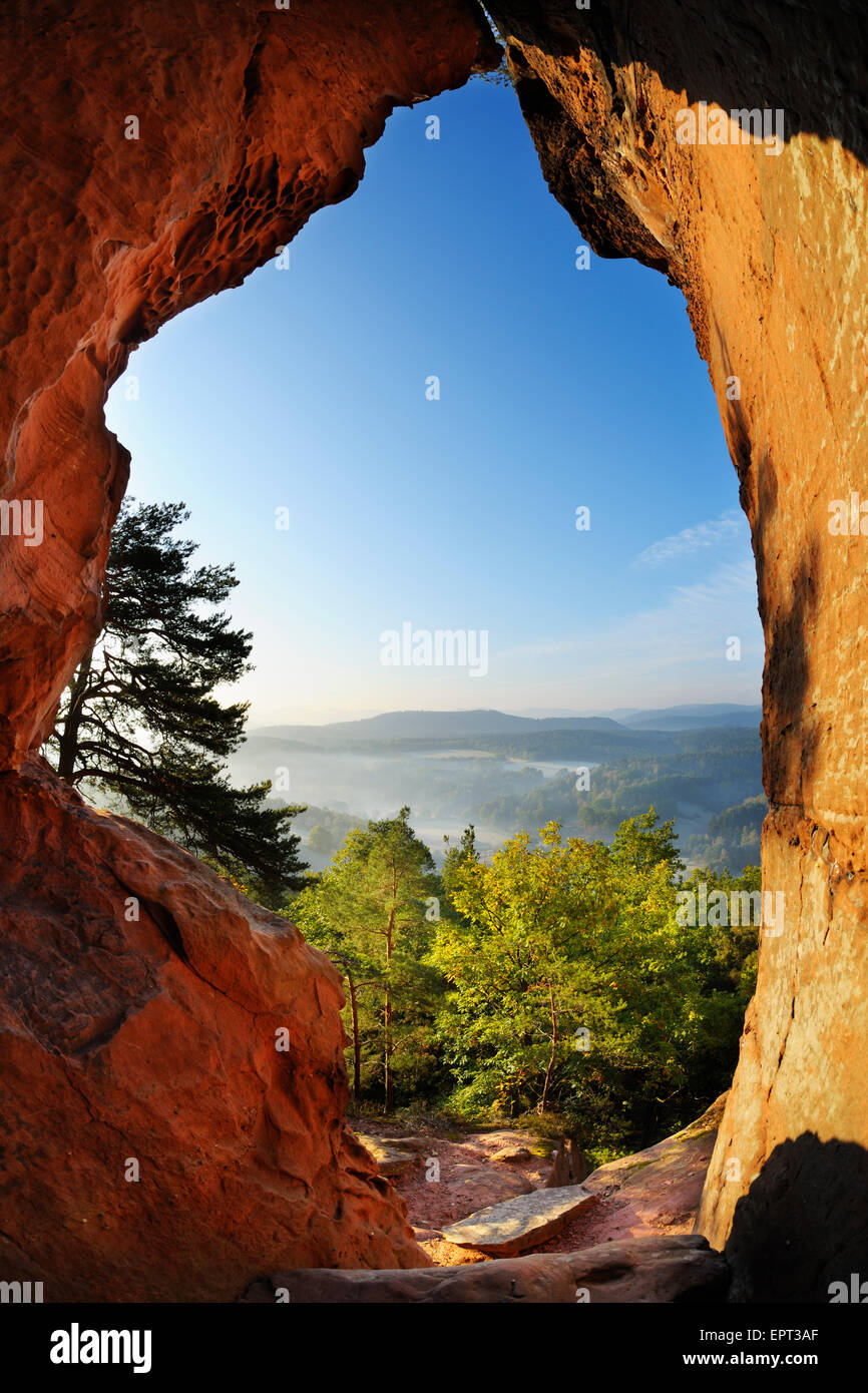 Cave in Sandstone, Hochstein, Dahn, Dahner Felsenland, Pfalzerwald ...