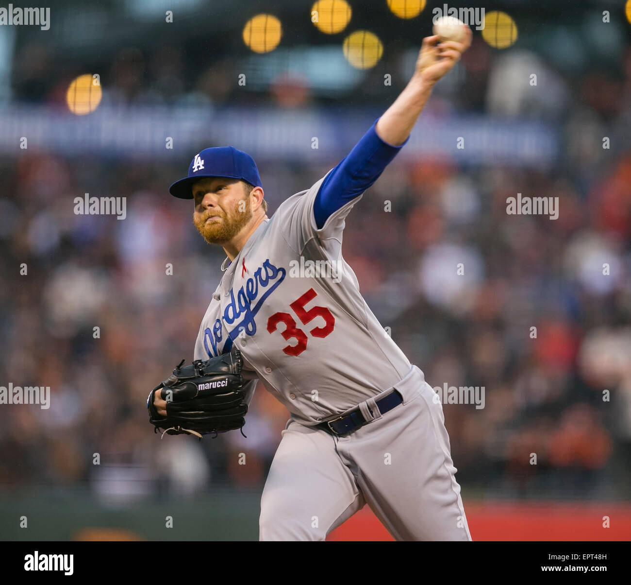 San Francisco CA. 20th May, 2015. Los Angeles Dodgers starting pitcher ...