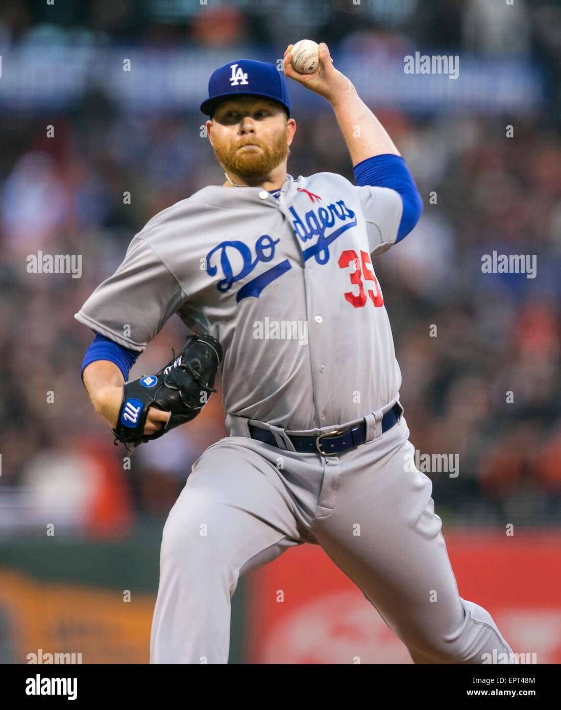 San Francisco CA. 20th May, 2015. Los Angeles Dodgers starting pitcher ...