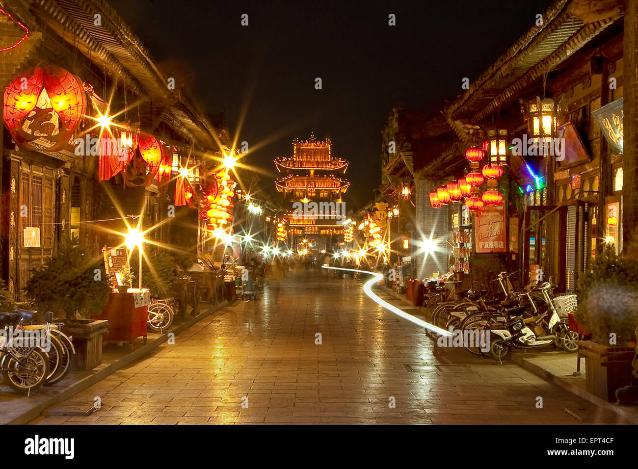 Pingyao at night, the ancient city of China Stock Photo - Alamy