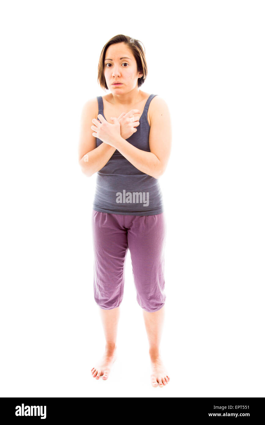 young adult caucasian woman isolated on a white background Stock Photo ...