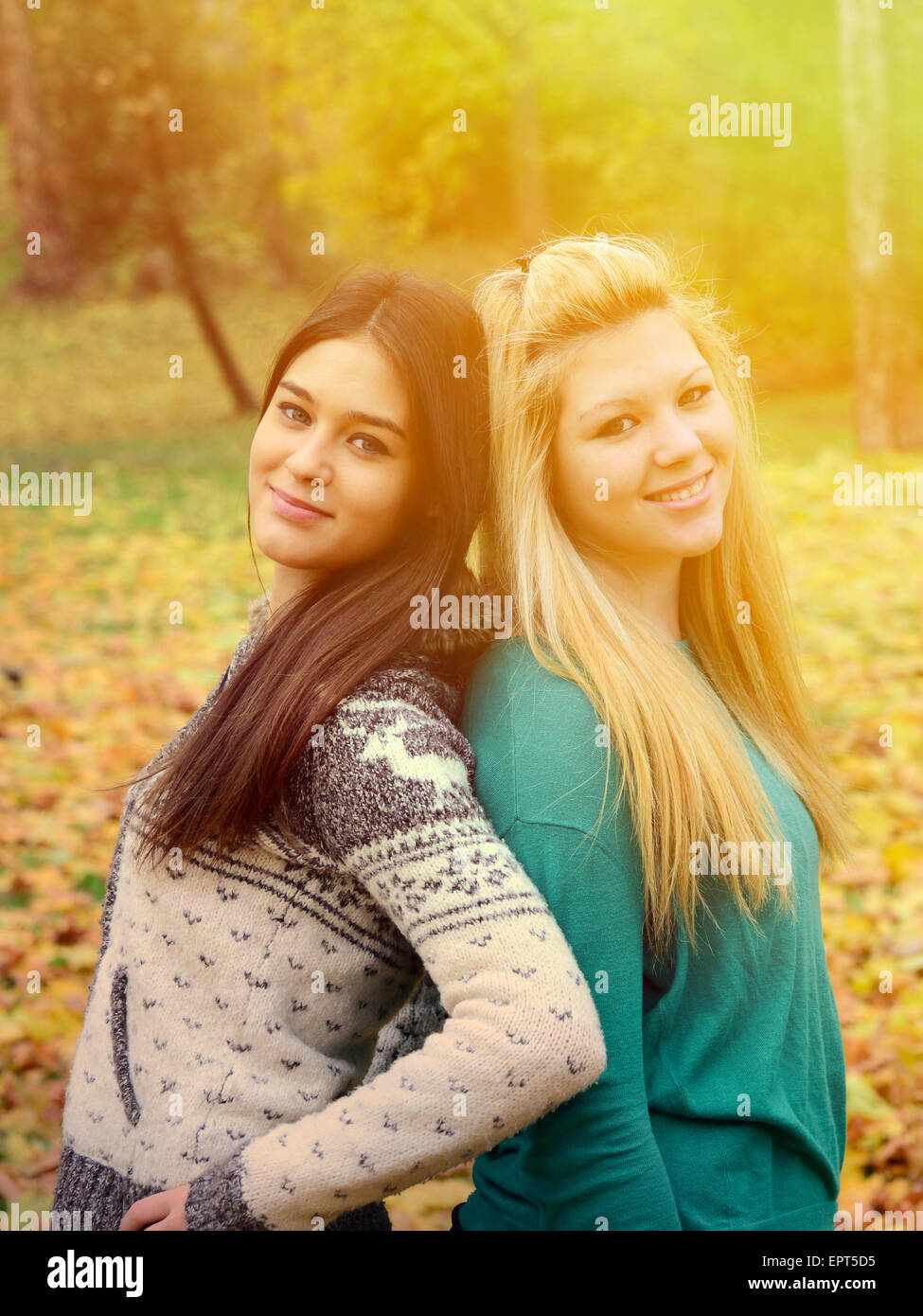 Two girls in nature Stock Photo - Alamy
