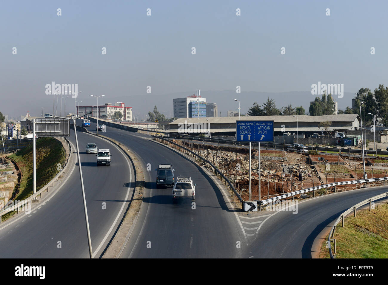 ETHIOPIA, Addis Ababa, road to African Union building / AETHIOPIEN ...