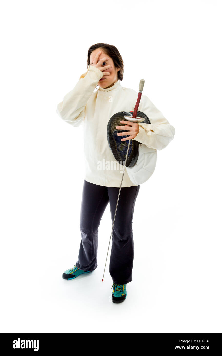 Woman in mask helmet Cut Out Stock Images & Pictures - Alamy