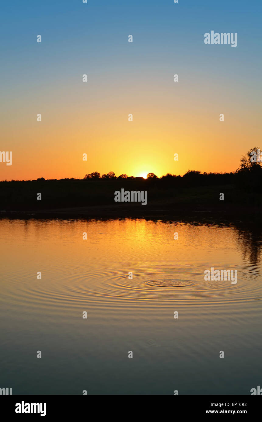 Beautiful sunset over Lake Stock Photo - Alamy