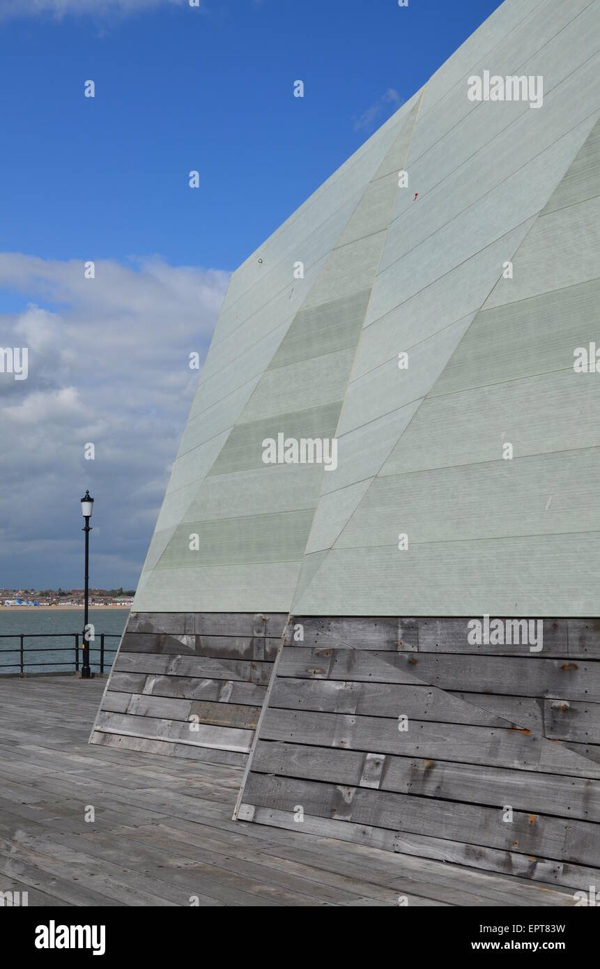 Modern building at the end of Southend pier in Essex, England Stock ...