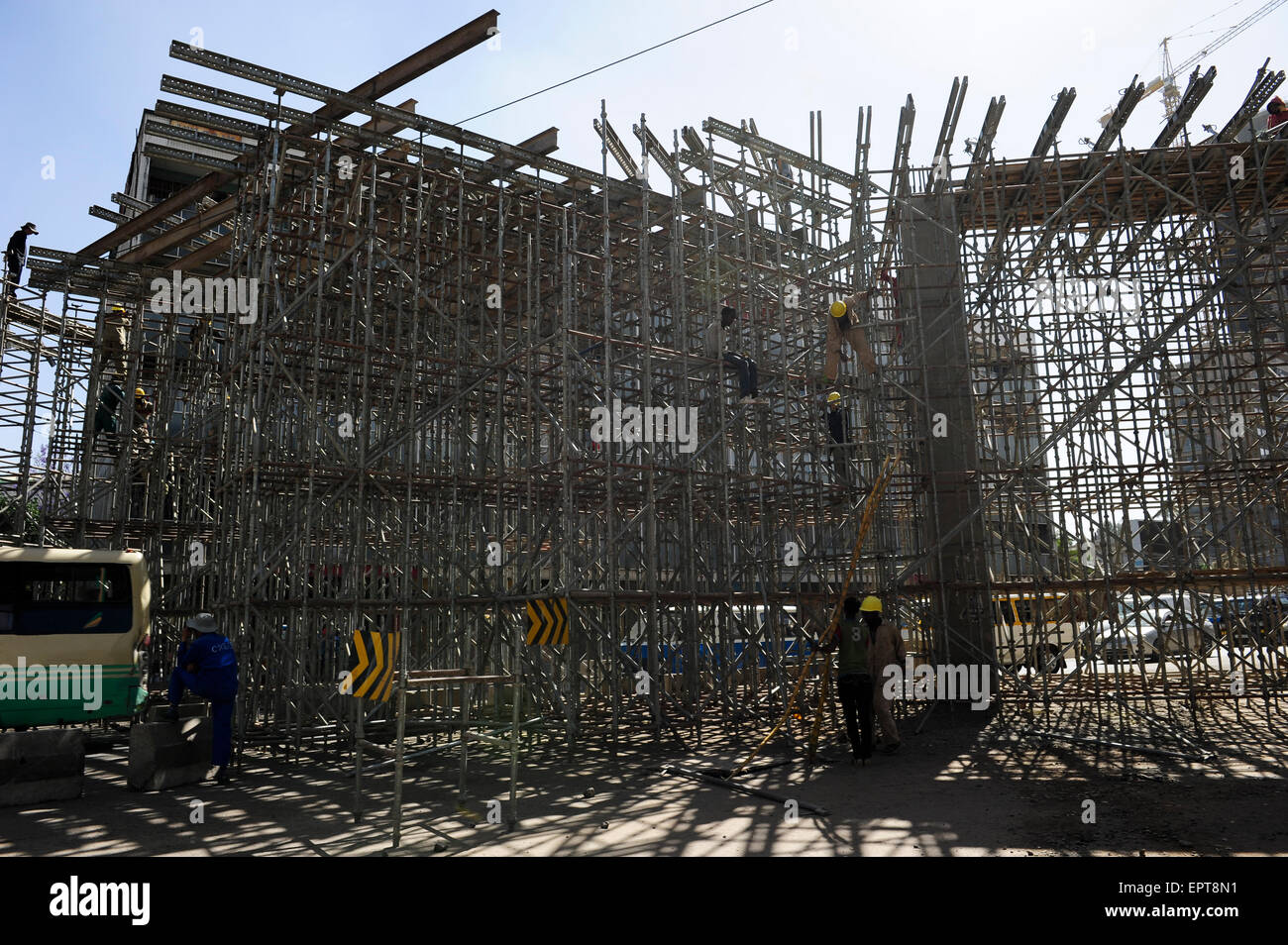 ETHIOPIA, Addis Ababa, construction of light rail network by CREC China ...